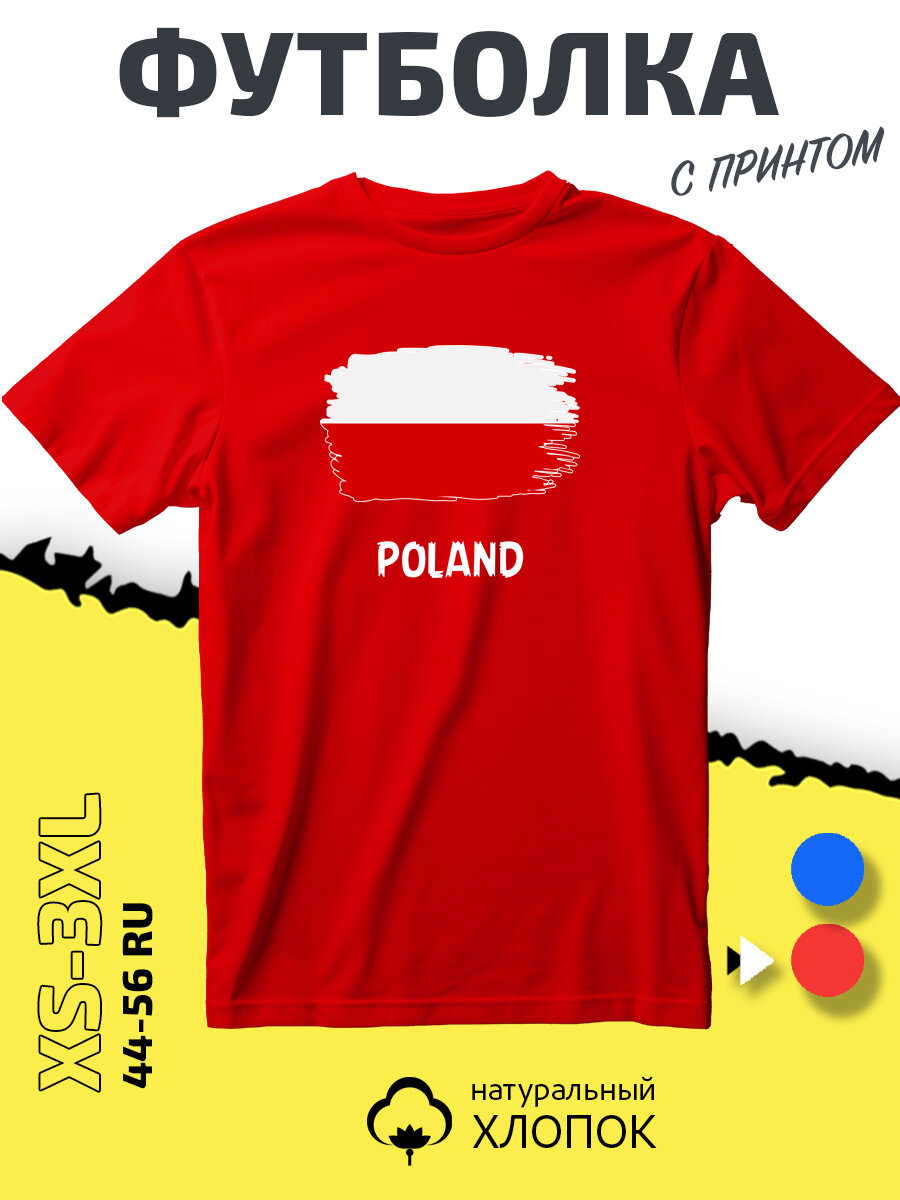 Футболка с принтом флагом Польша Poland