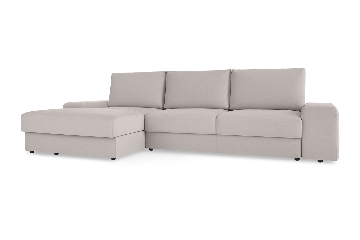 Угловой диван-кровать ESTA Борн, 318х92х170 см, правый угол, искусственная замша, цвет дымчато-бежевый