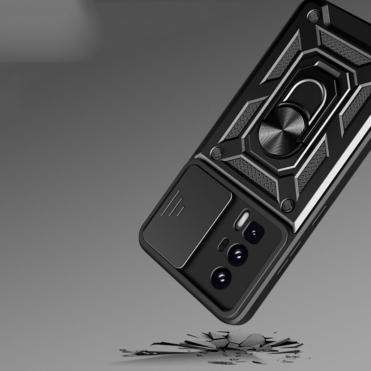 Чехол с кольцом Bumper Case для Poco F5 Pro черный