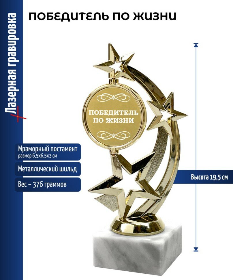 Статуэтка Звезда "Победитель по жизни" (19,5 см)