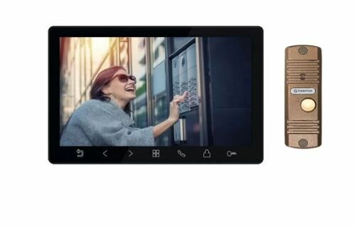 Комплект видеодомофона Tantos Prime HD SE (черный) и Walle HD (медь)