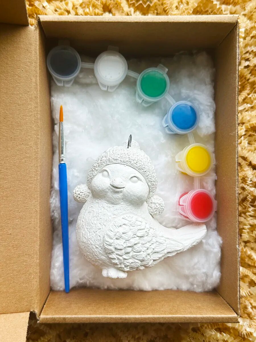 Елочная фигурка для росписи Птица в шапочке