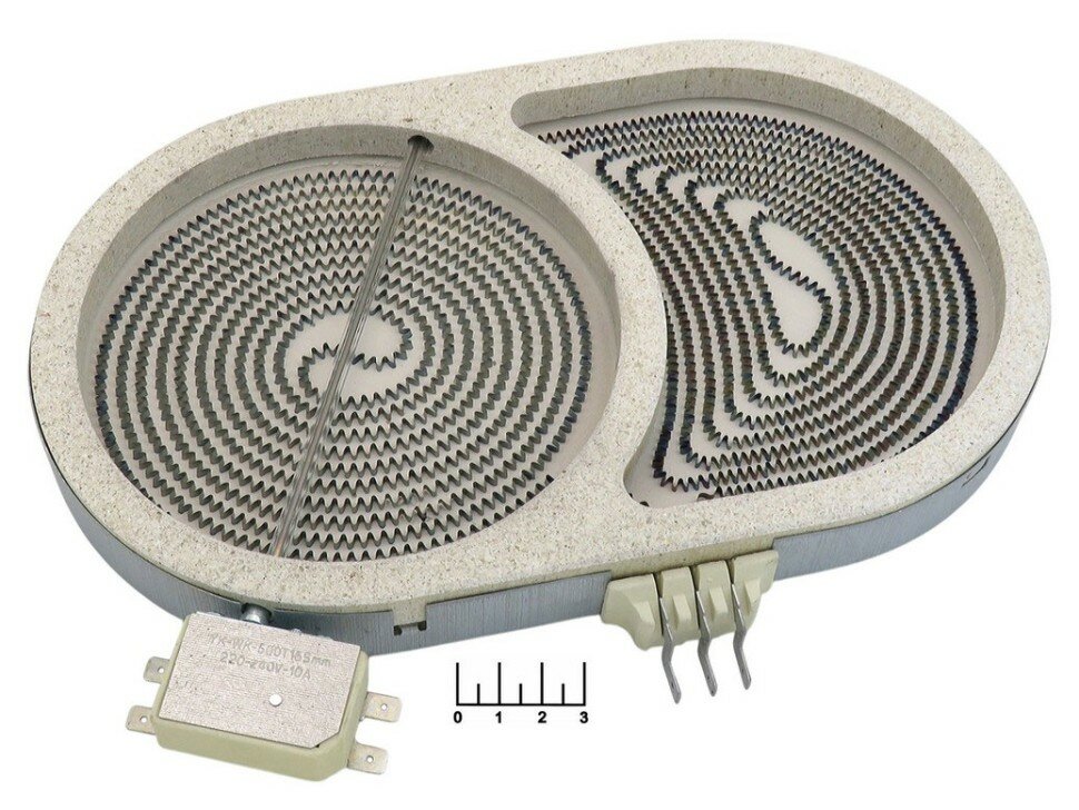 Конфорка для стеклокерамической плиты 2000/1100W 270мм/165мм YK-165*270S инфракрасная (1014586)