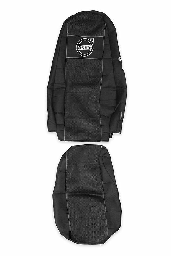 Чехол сиденья VOLVO FH-16 после 2017г (1 ремень/2 высоких сиденья) с рычагами откидывания спинки (Черный)