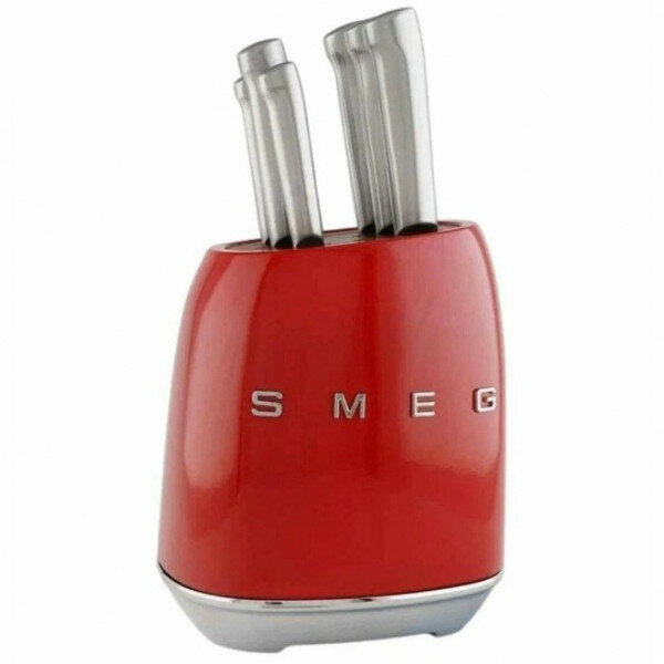 Набор ножей Smeg 7 в 1 красный