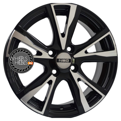 Диск автомобильный литой Neo 574 15x6 4x100 et45 dia60.1 BD, черный