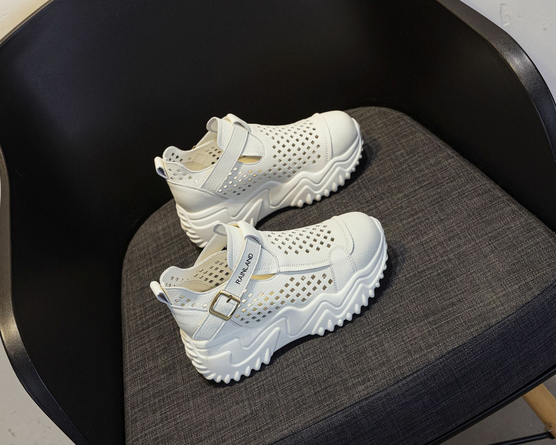 MOOCIE Женские спортивные туфли с толстой подошвой, увеличивающие рост, сандалии, спортивная обувь