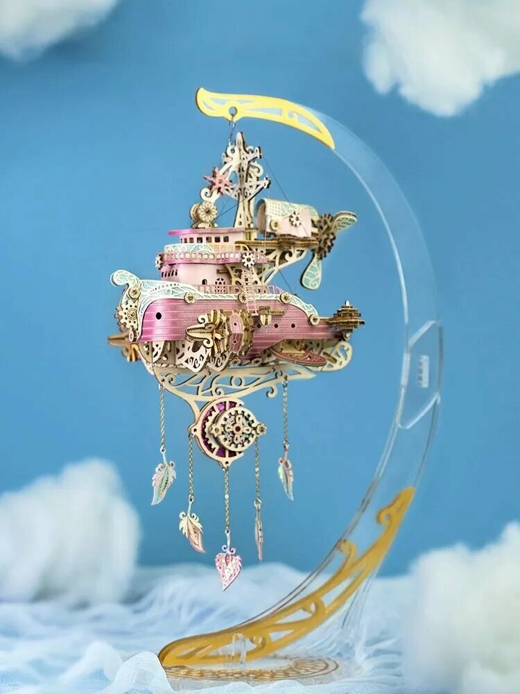 Стиль стимпанк, модели для сборки, деревянная бумажная модель пиратского корабля.