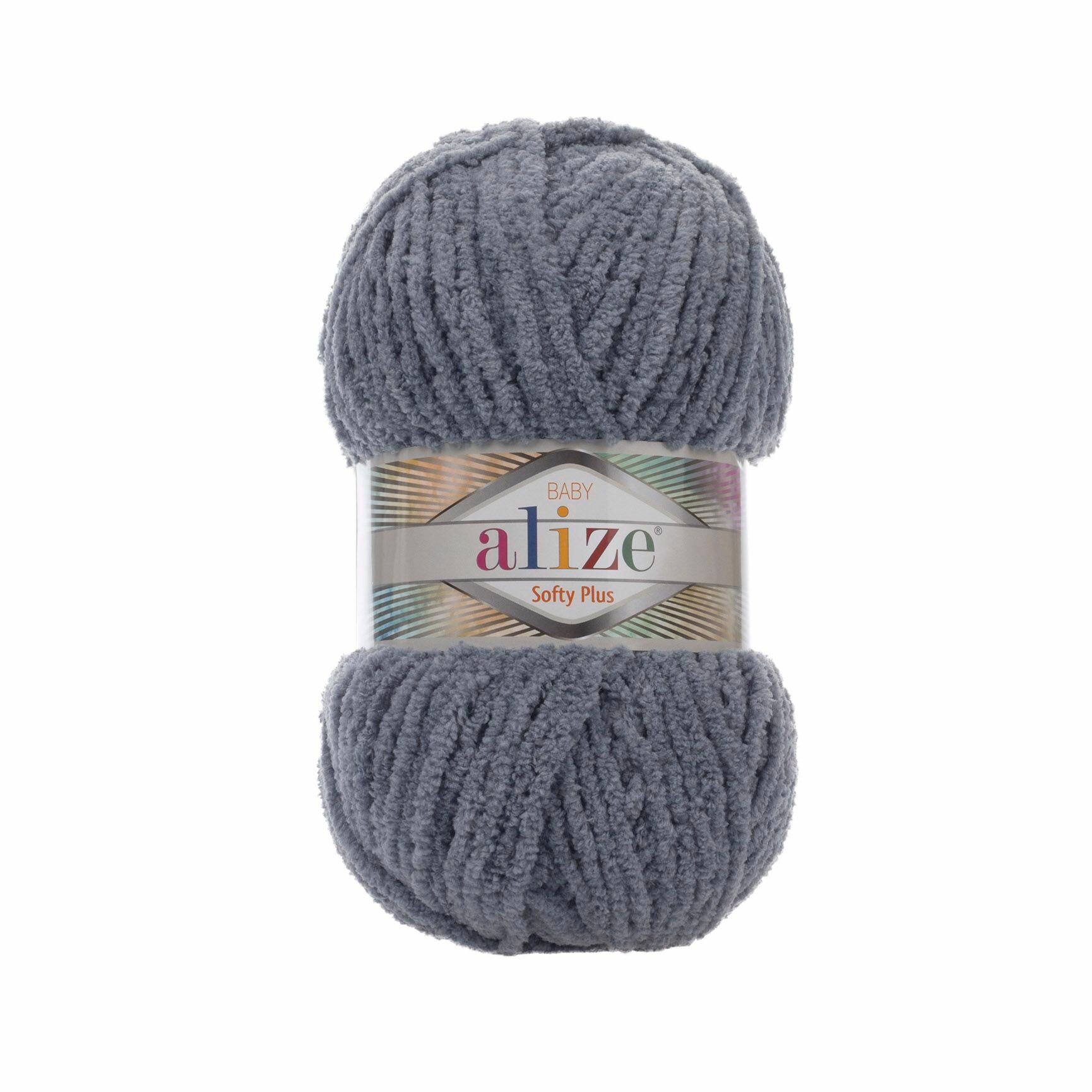 Пряжа для вязания Softy Plus Alize 1 моток (120 м, 100 гр), цвет 87 угольно-серый
