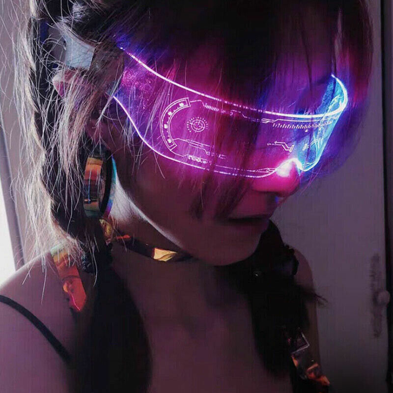 Очки светодиодные для селфи вариант С / Неоновые светящиеся с led подсветкой для стрима вечеринок, тик тока