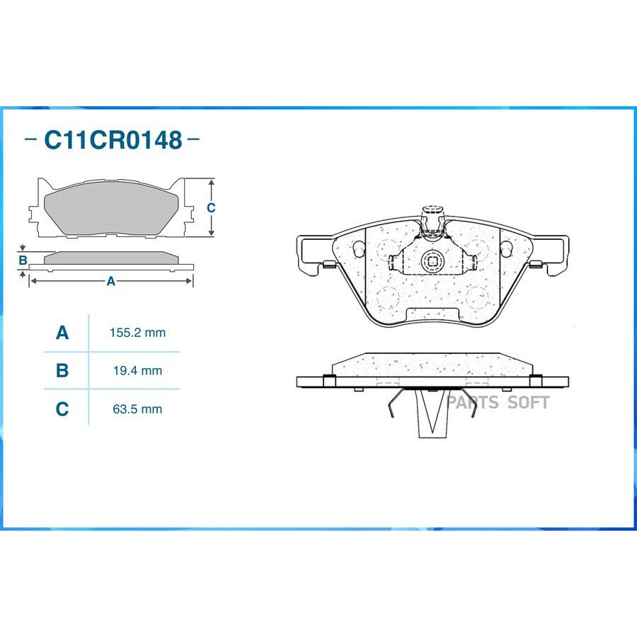 CWORKS Тормозные колодки передние, Low Metallic
