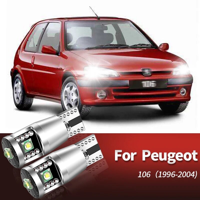 2 светодиодных габаритных фонаря W5W T10 для Peugeot 1007 106 206 207 306 307 CC SW 4007 4008 407 508 607 807 Bipper Tepee Expert Partner