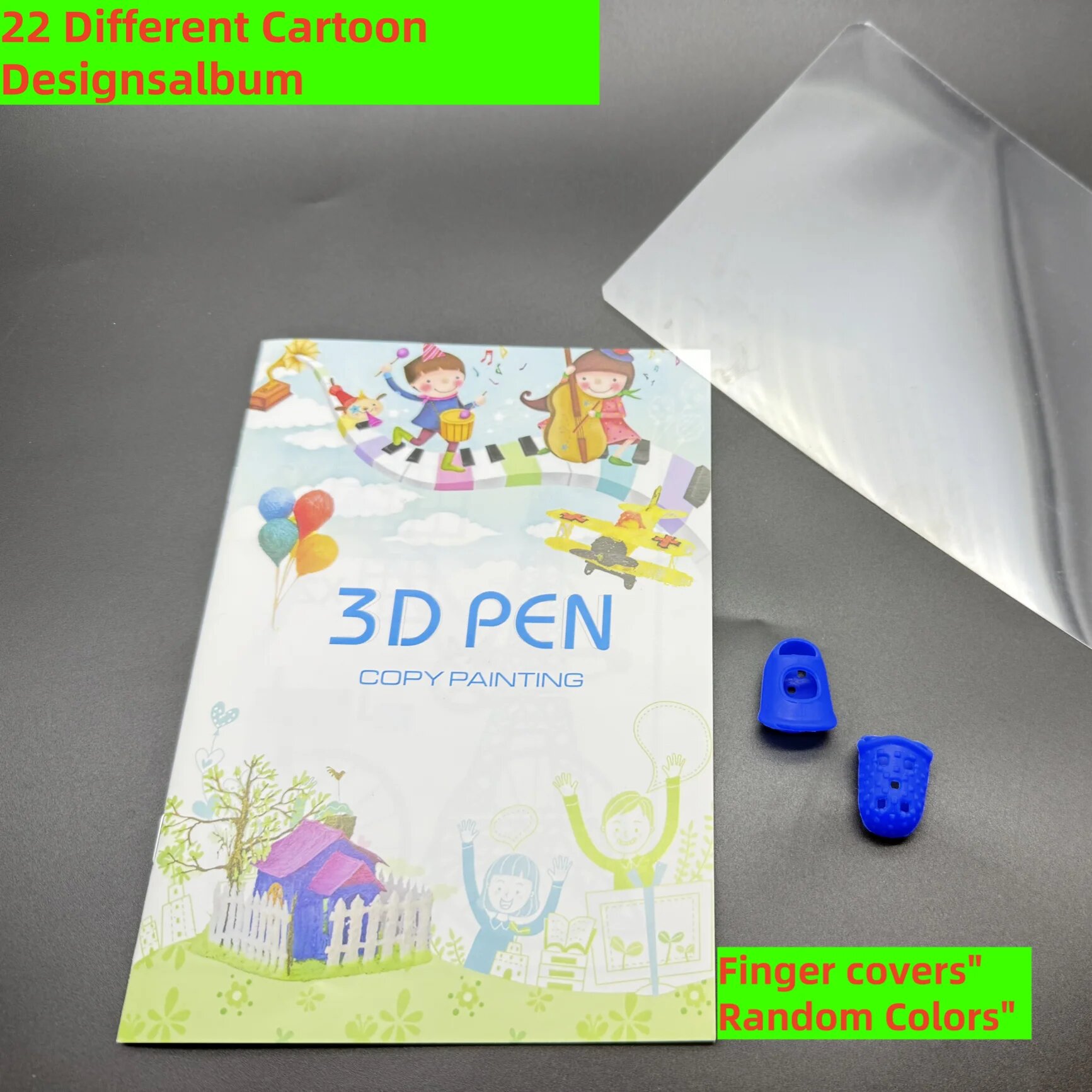 Альбом трафаретов для 3D ручки, 22 дизайна