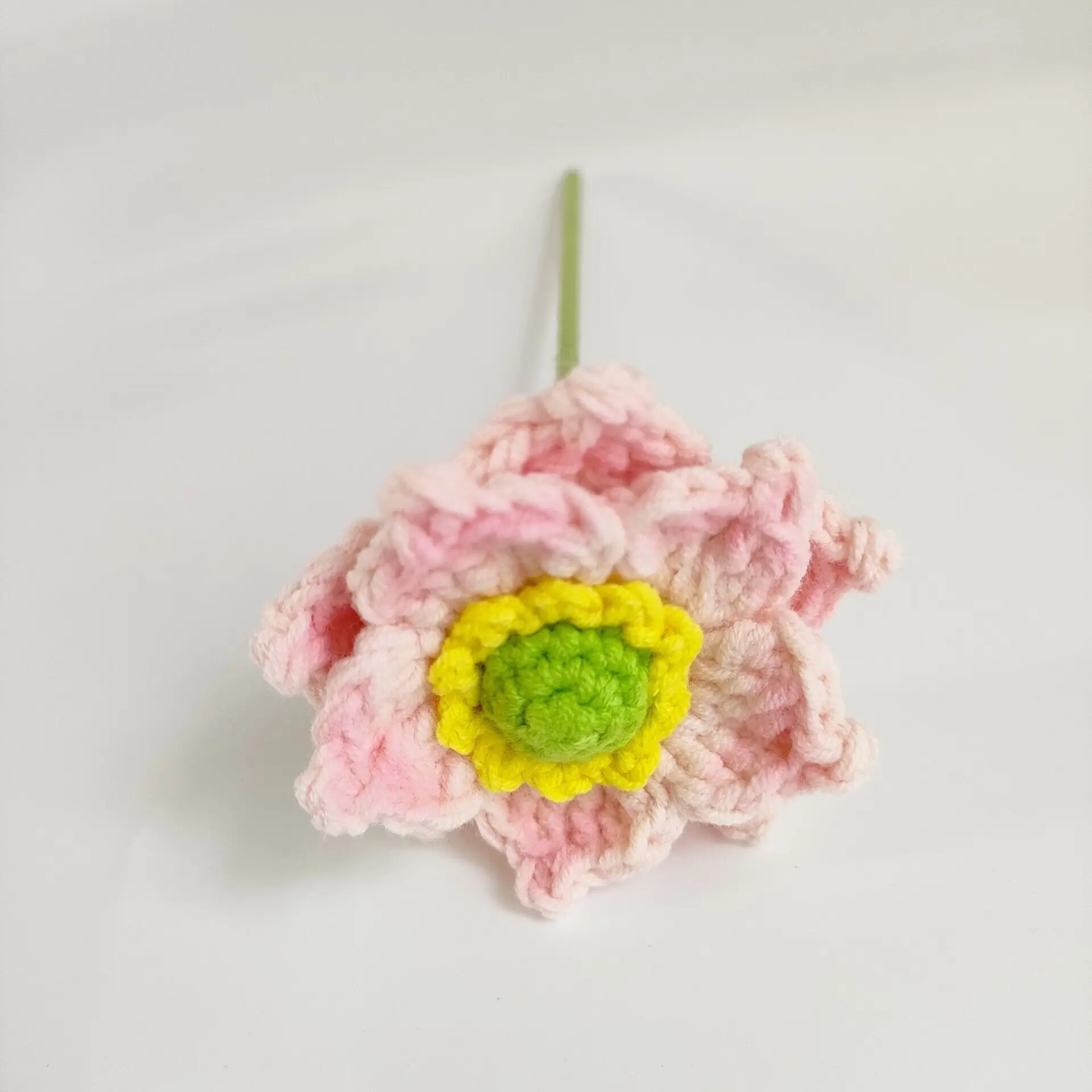 Цветок лотоса, вязаный крючком, креативные вязаные цветы, букет цветов ручной работы, домашний декор