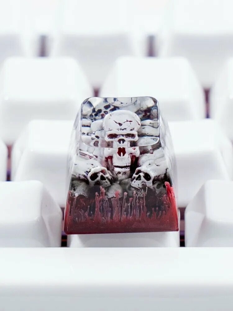 Кейкапы для механической клавиатуры Колпачки SKULL череп, смола, ручная работа, SA профиль, для MX Switch