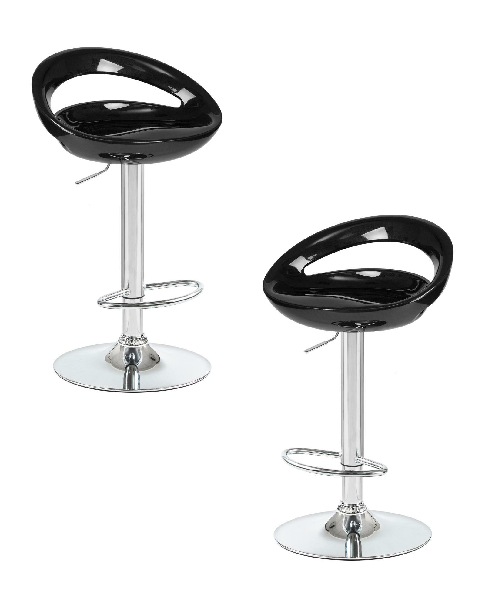 Стул DISCO DOBRIN черный, пластик и металл, твердое сиденье, без подлокотников