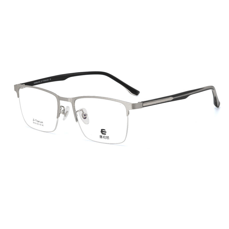 Cornstone Titanium Browline Eyeglass Frames Men's 53