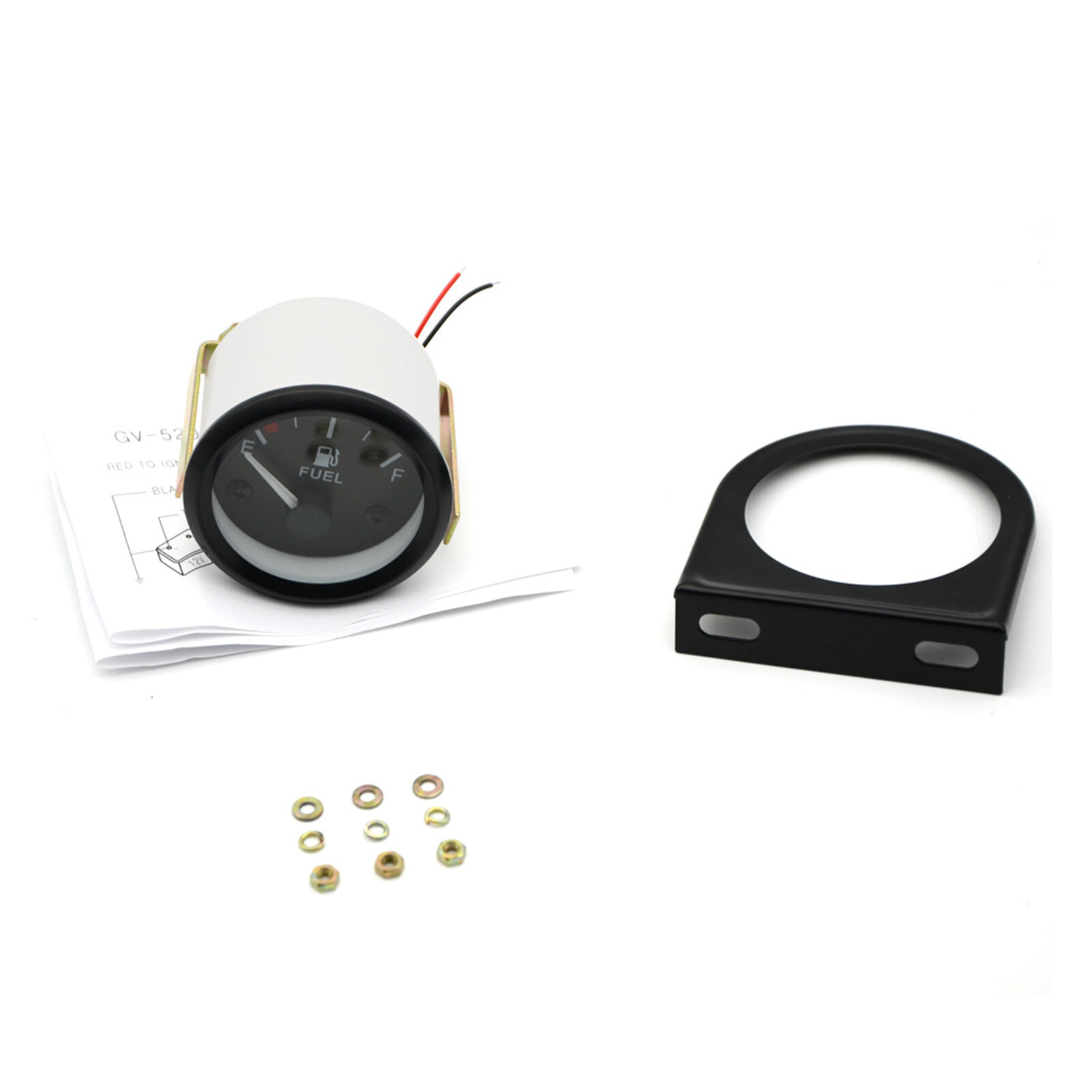 52mm Fuel Level Gauge Universal E 1/2 F Pointer Waterproof Oil Meter for Boat Yacht Truck