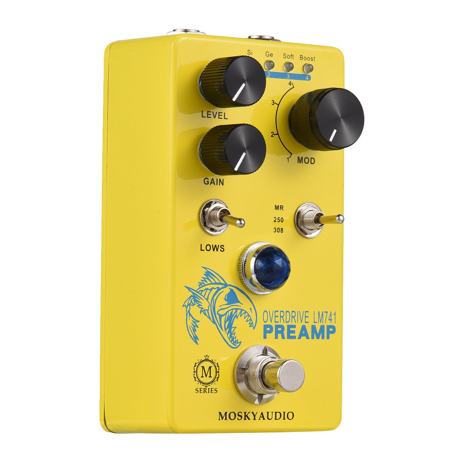 Эффектный педаль для электрогитары Distortion/Overdrive/Preamp с 4-режимным переключателем, контролями Level/Gain, компактным портативным цифровым процессором, материалом Metal, размером 122*67*40mm, весом 254g, питанием DC9V 100mA, 3-режимным