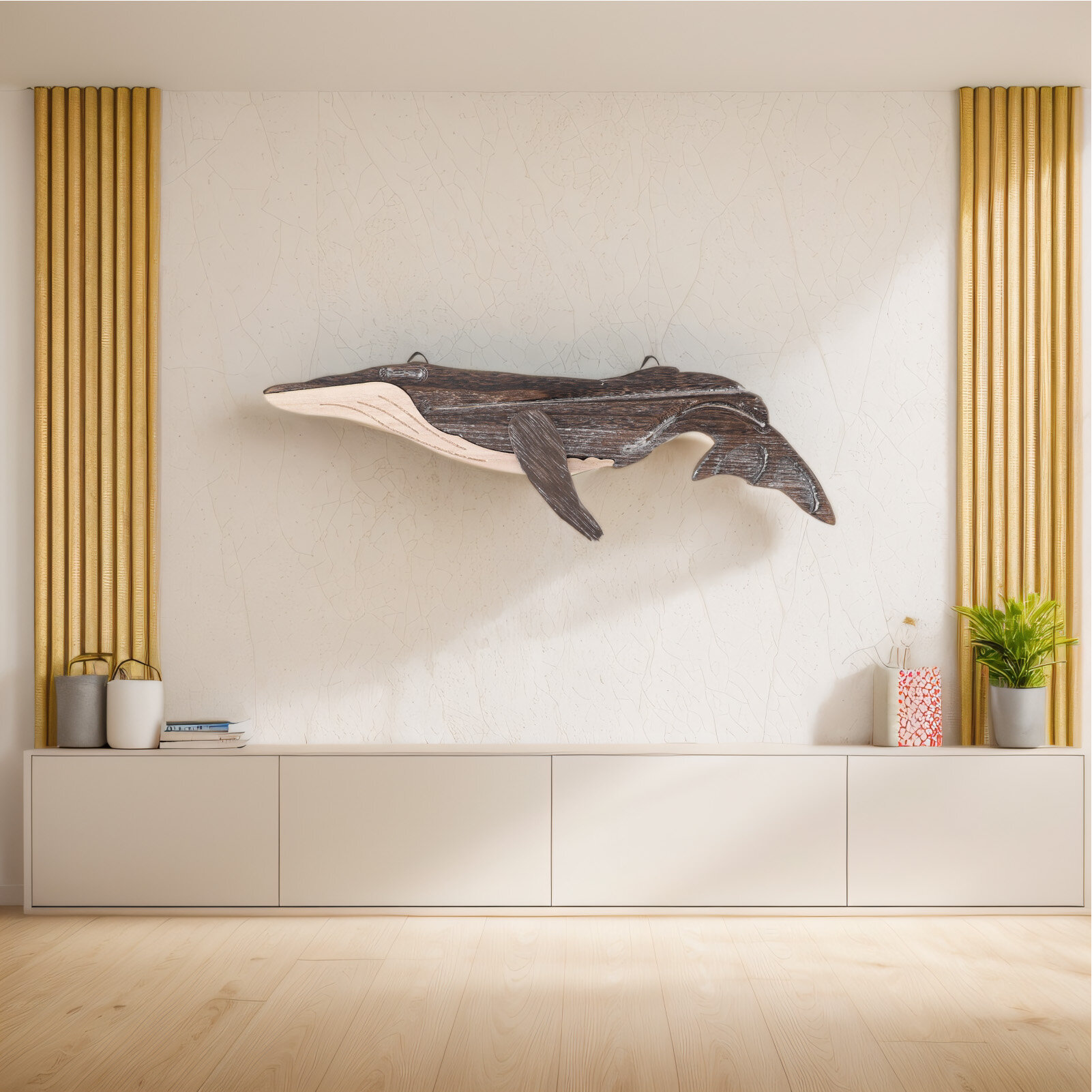 Деревянное настенное украшение в виде кита, подвеска в виде кита на тему океана, подвесное украшение в виде кита для гостиной, спальни, кабинета, свисающий хвост