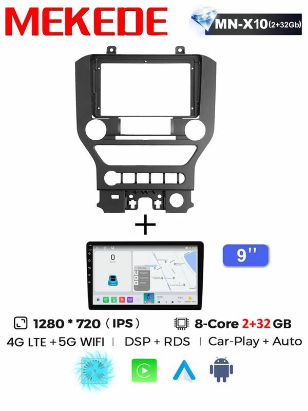 Магнитола 9" Mekede MN X10 Pro 2/32 Gb Ford Mustang S550 2014-2023 F2 carplay