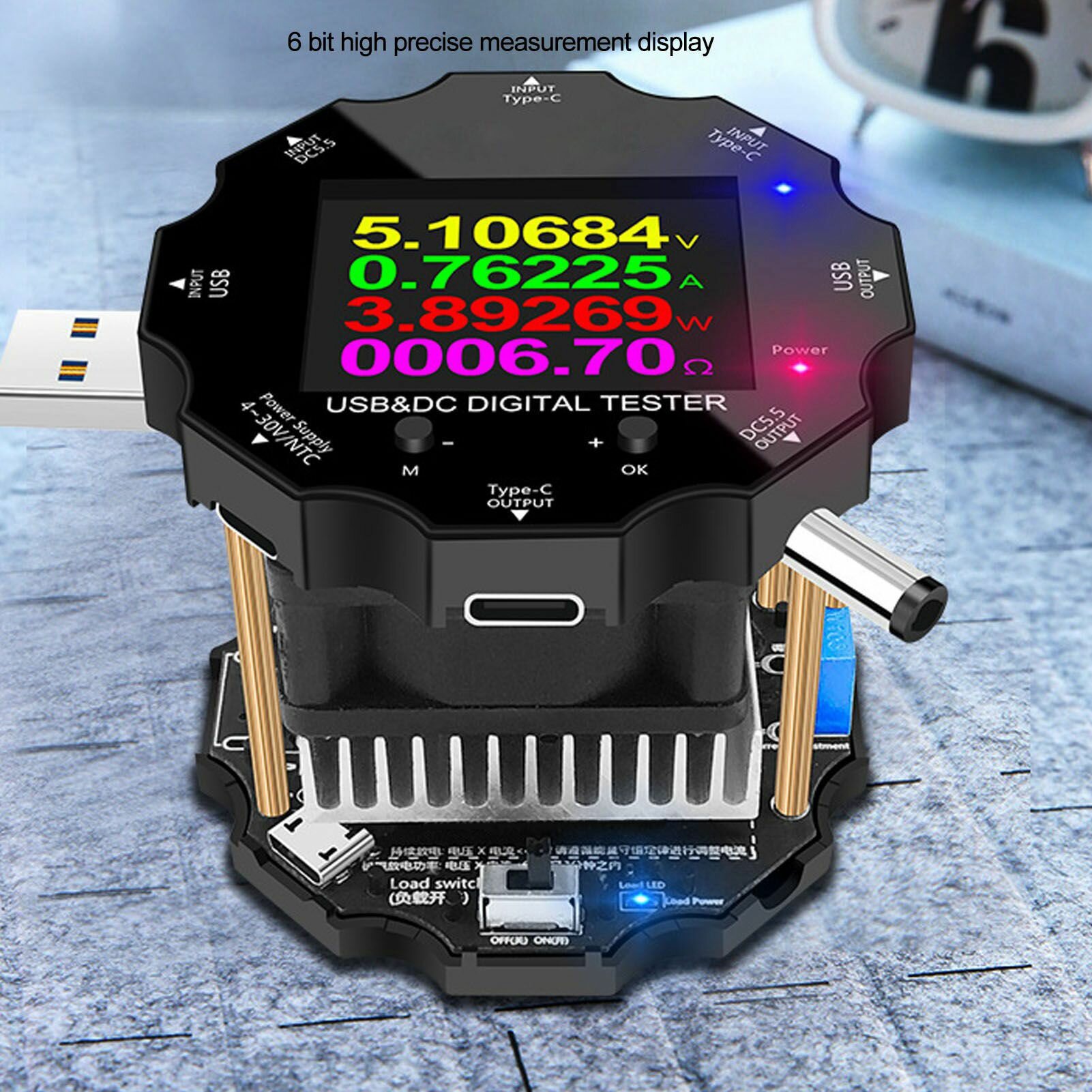 USB-тестер 65 Вт Bluetooth Цифровой Напряжение Ток Мощность Сопротивление Емкость USB-измеритель мощности 3,6 32 В