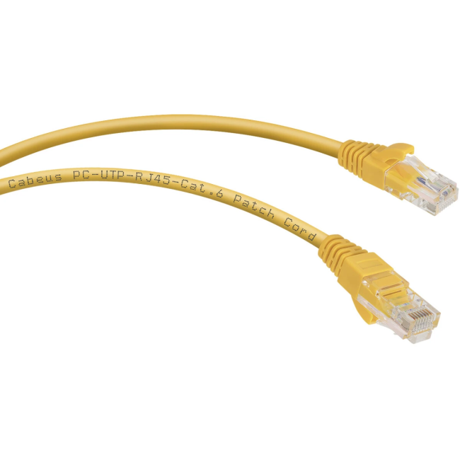 PC-UTP-RJ45-Cat.6-5m-YL Кабель патч-корд U/UTP 6 кат. 5м Cabeus неэкранированный, желтый