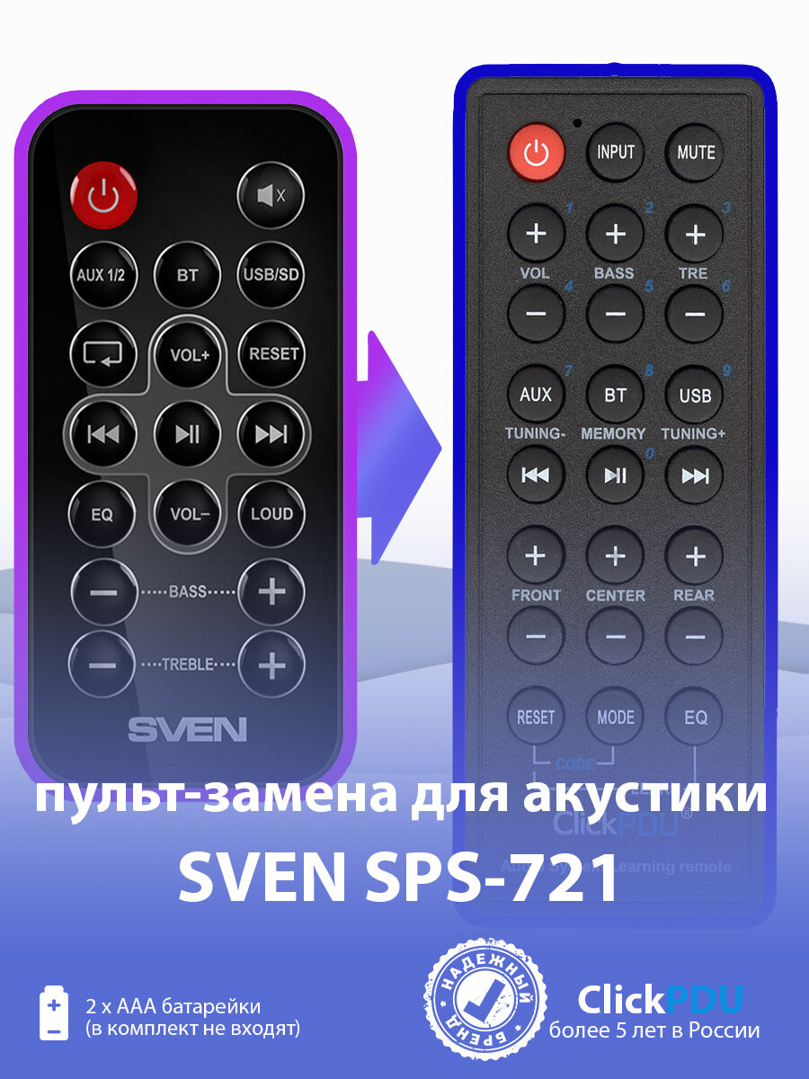 Пульт-замена для SVEN SPS-721