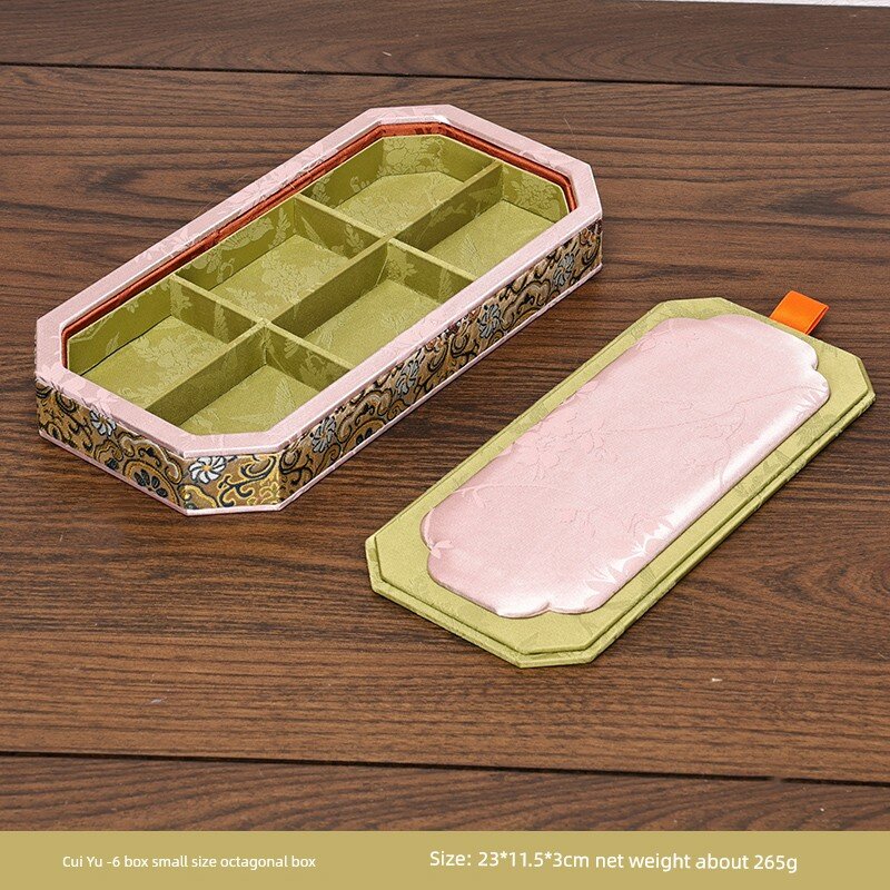 Изумрудная 6-отсечная маленькая шкатулка для колец, ожерелий и цепочек