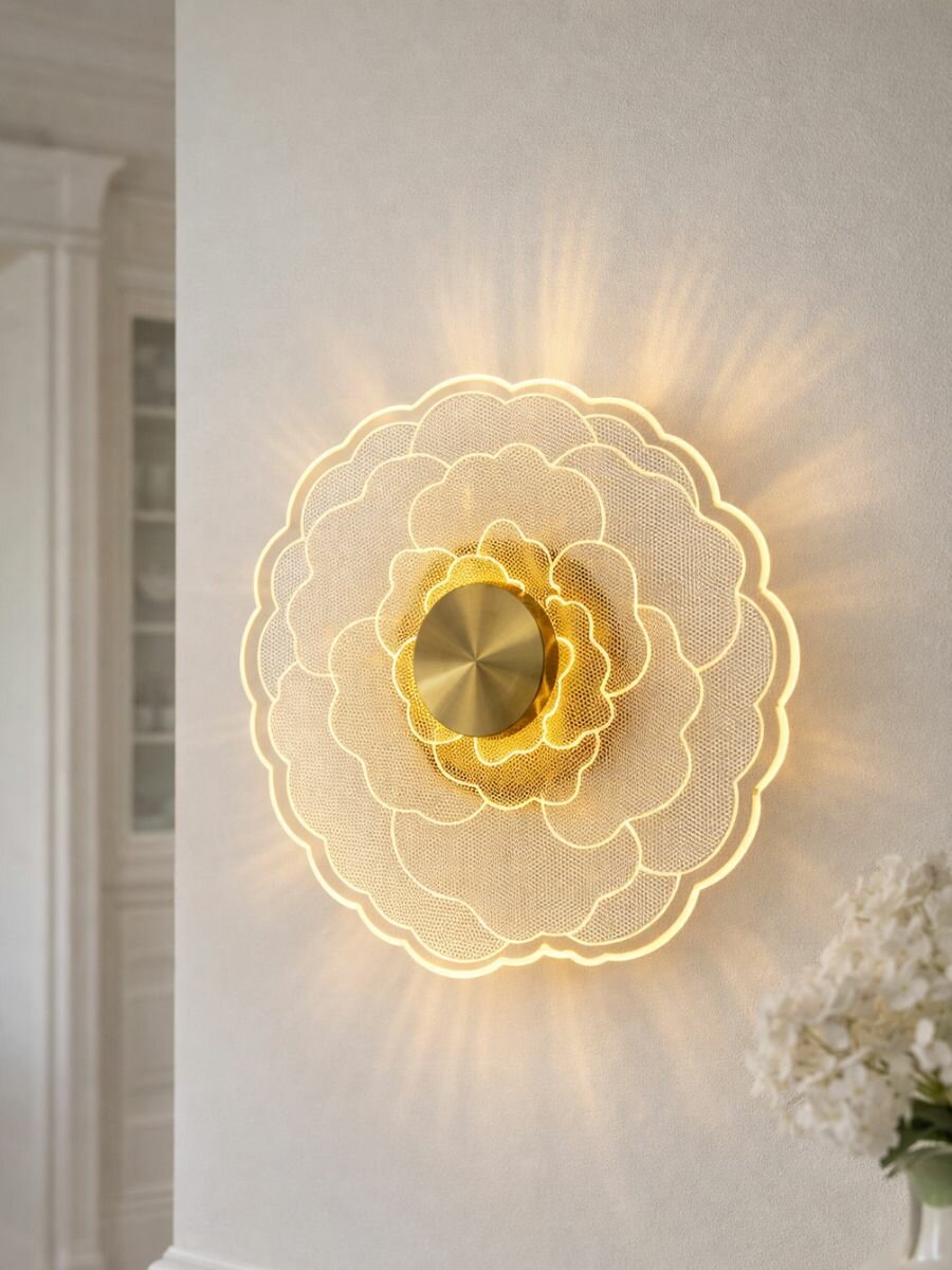 Бра настенный светильник LED 5 Вт прозрачный цветок Flower Дизайнерский настенный бра Blesslight