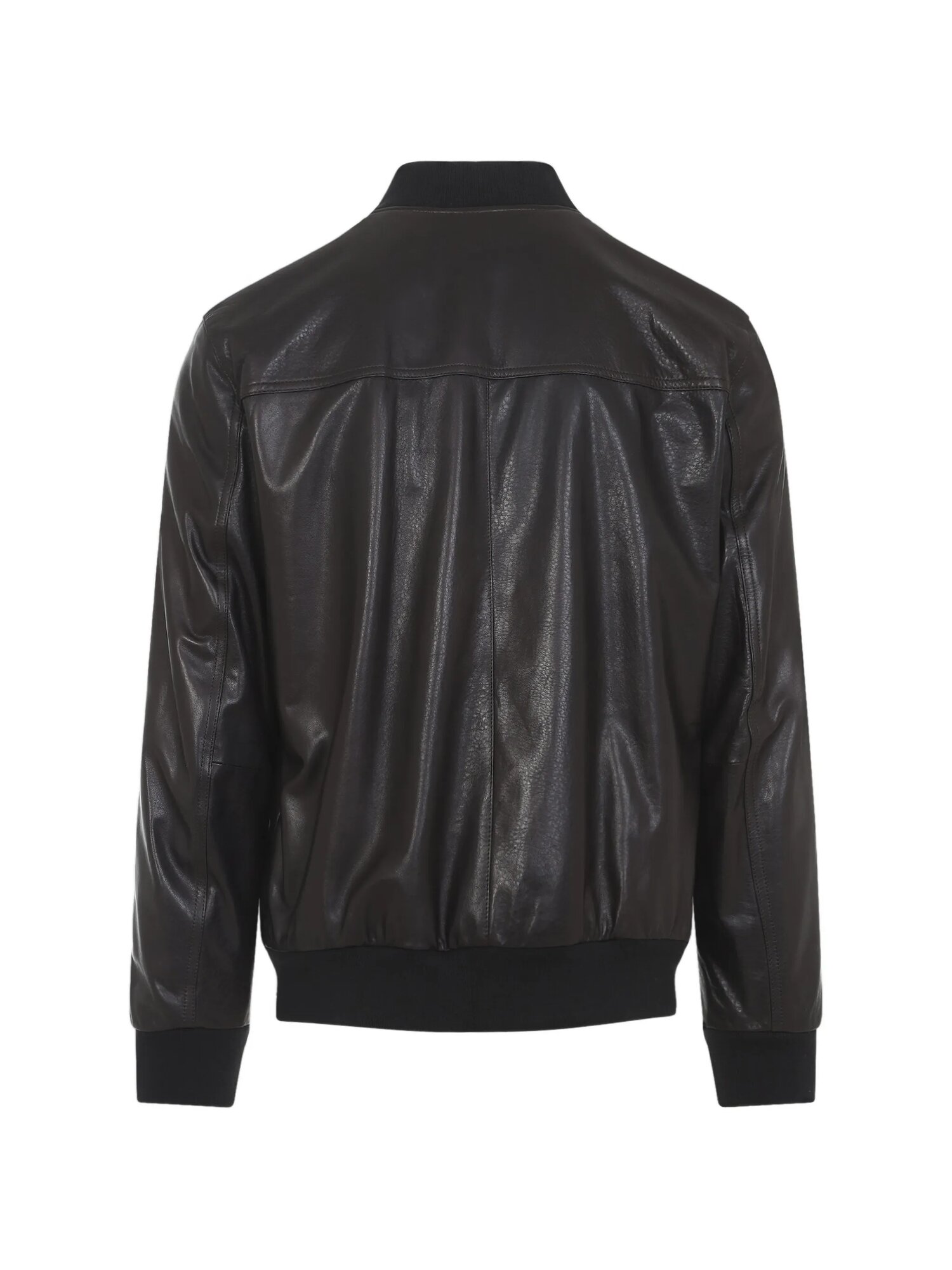 Куртка Brioni Zip leather jacket, размер 52, brown — фото 1