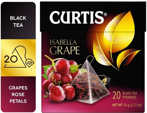 Чай черный Curtis "Isabella Grape" ароматизированный 20 пирамидок