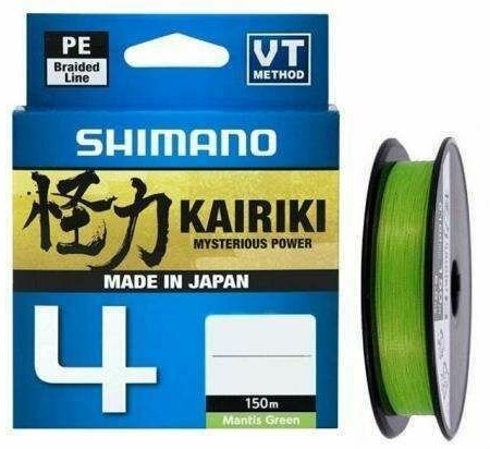 Шнур плетеный Shimano Kairiki Х4 PE 150m #2.5 (0.215mm 16.7kg) Mantis Green