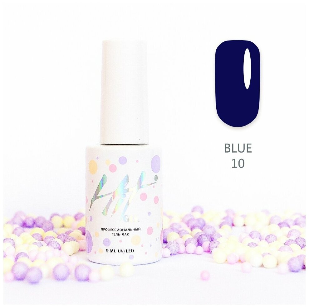 Гель-лак HIT Бирюзово-синяя коллекция №10 (Blue), 9 мл