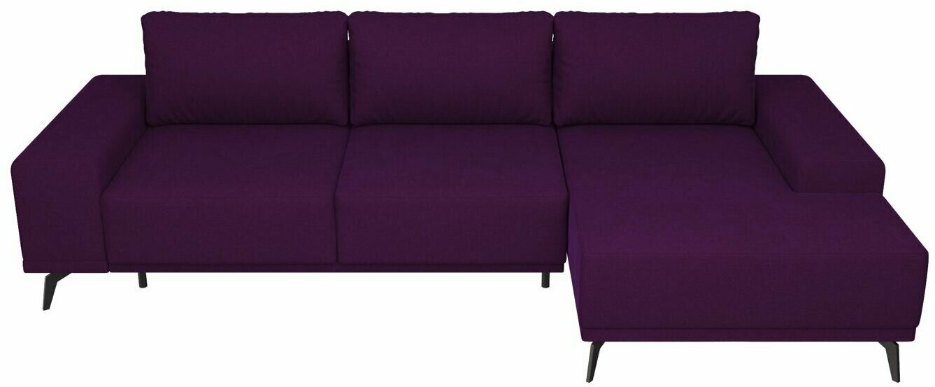 Угловой диван Нео, Вельвет, Фиолетовый, Угол справа, Ящик для белья, 263х150х75 см