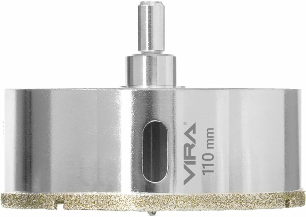 Коронка алмазная по керамике 110 мм, трехгранный хвостовик VIRA 559519