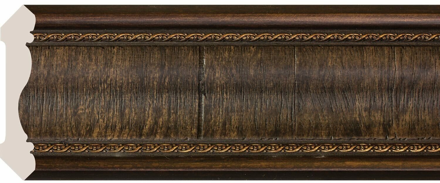 Плинтус потолочный Карниз 100, цвет венге. Cosca. Набор 6шт.