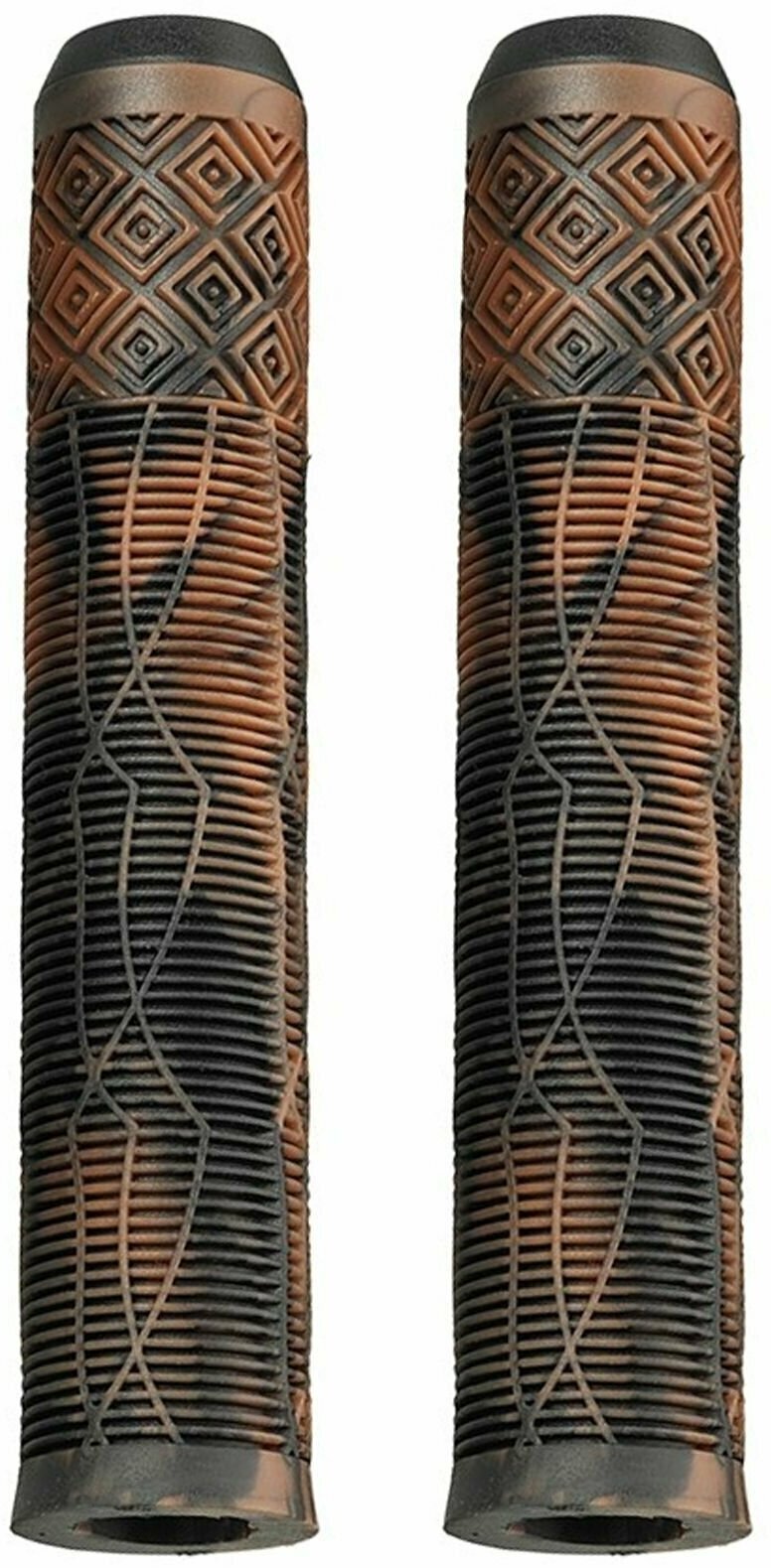 Грипсы TRIX, для BMX, резиновые, 166мм, противоскользящие, двухцветная комбинация, черно-коричневый