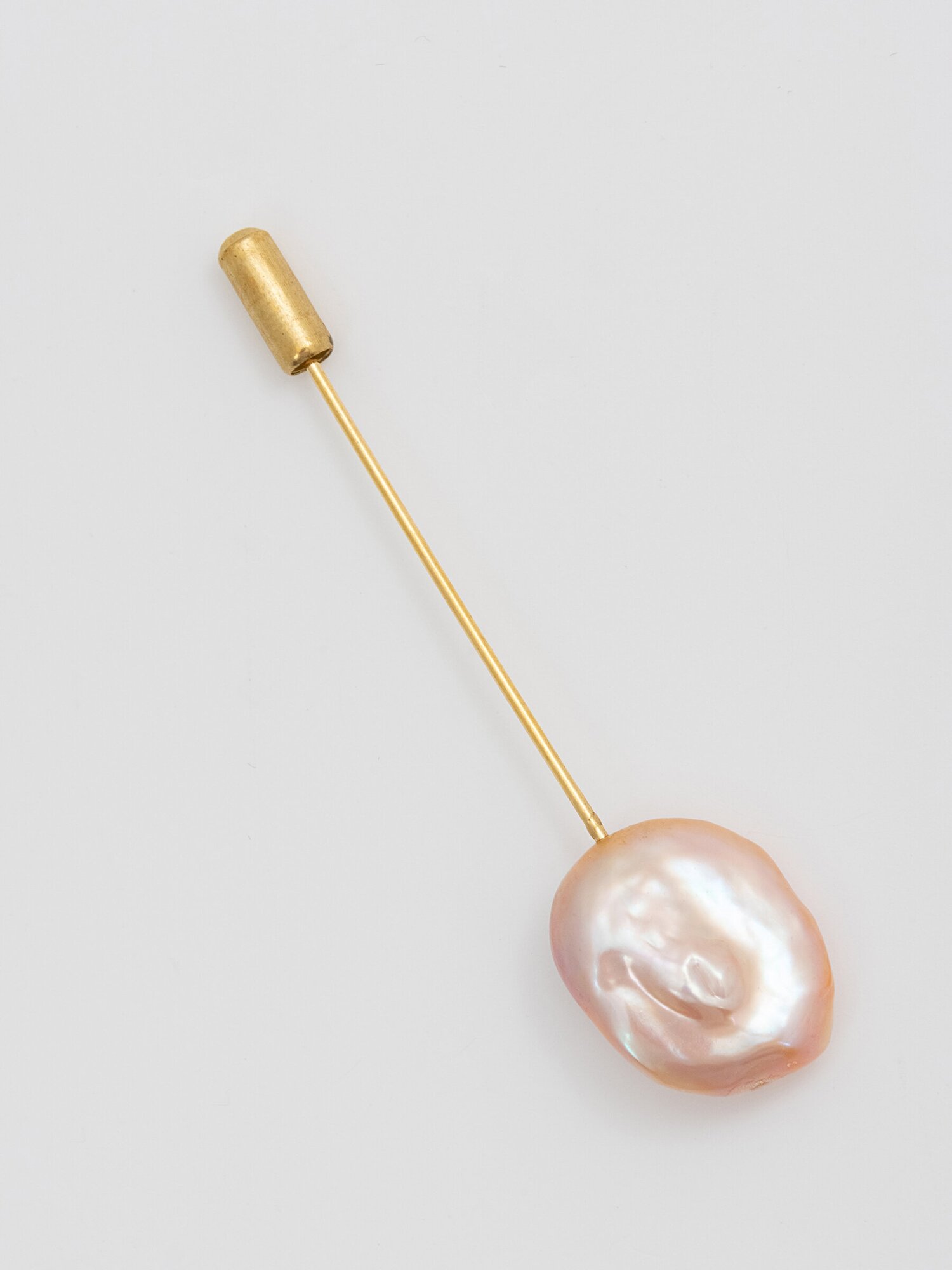 Брошь, жемчуг пресноводный культивированный