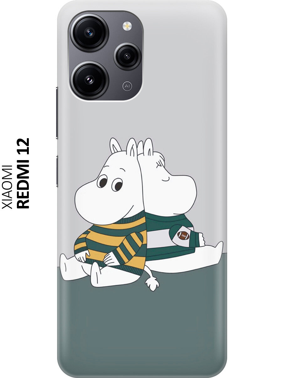 Силиконовый чехол Муми-тролли на Xiaomi Redmi 12 / Сяоми Редми 12