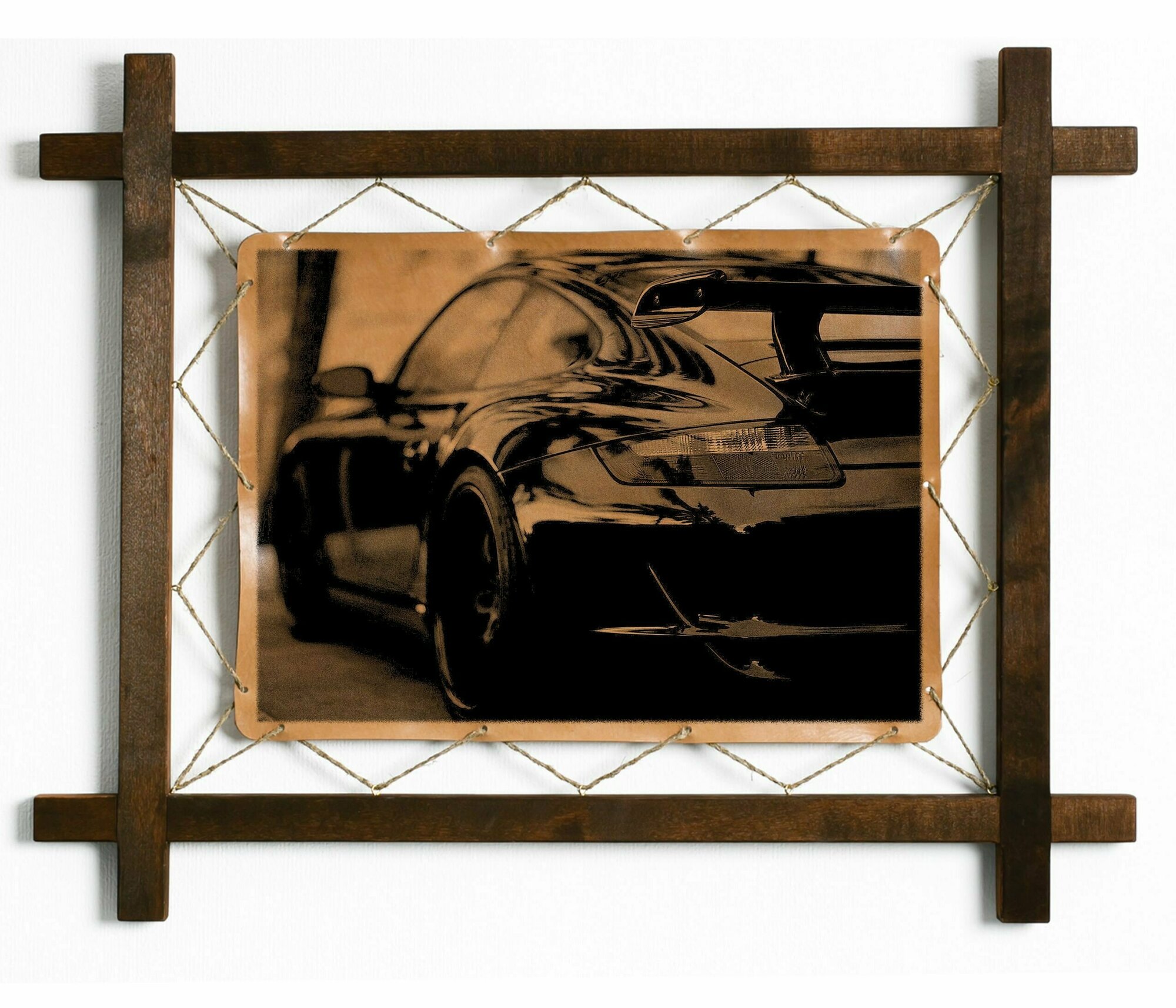 Картина интерьерная из кожи "Автомобиль", BoomGift