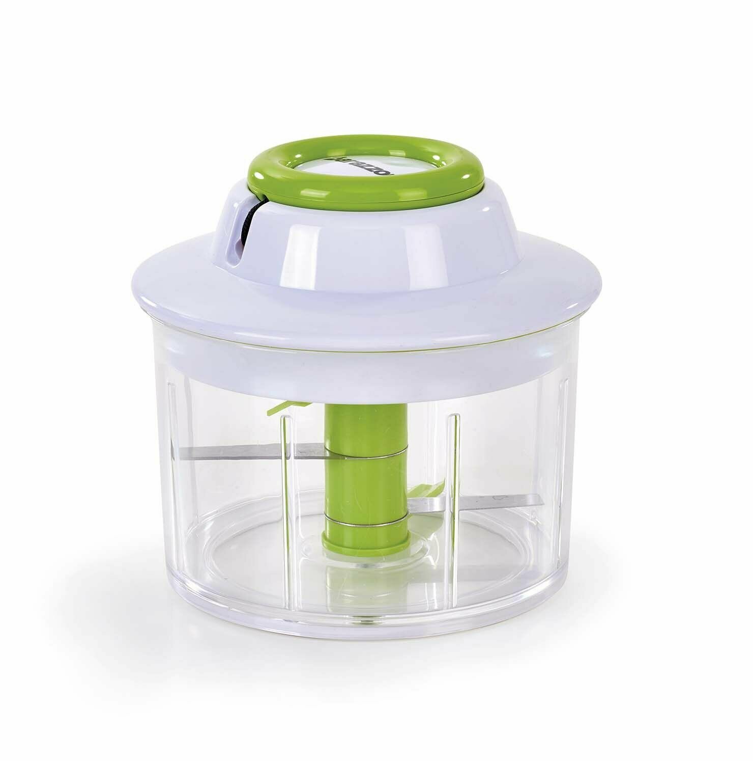 Механический измельчитель Barazzoni Domestic Hand Tools Quick Chopper, 13 см, 600 мл, нержавеющая сталь, нейлон, цвет белый-зеленый (8170020)