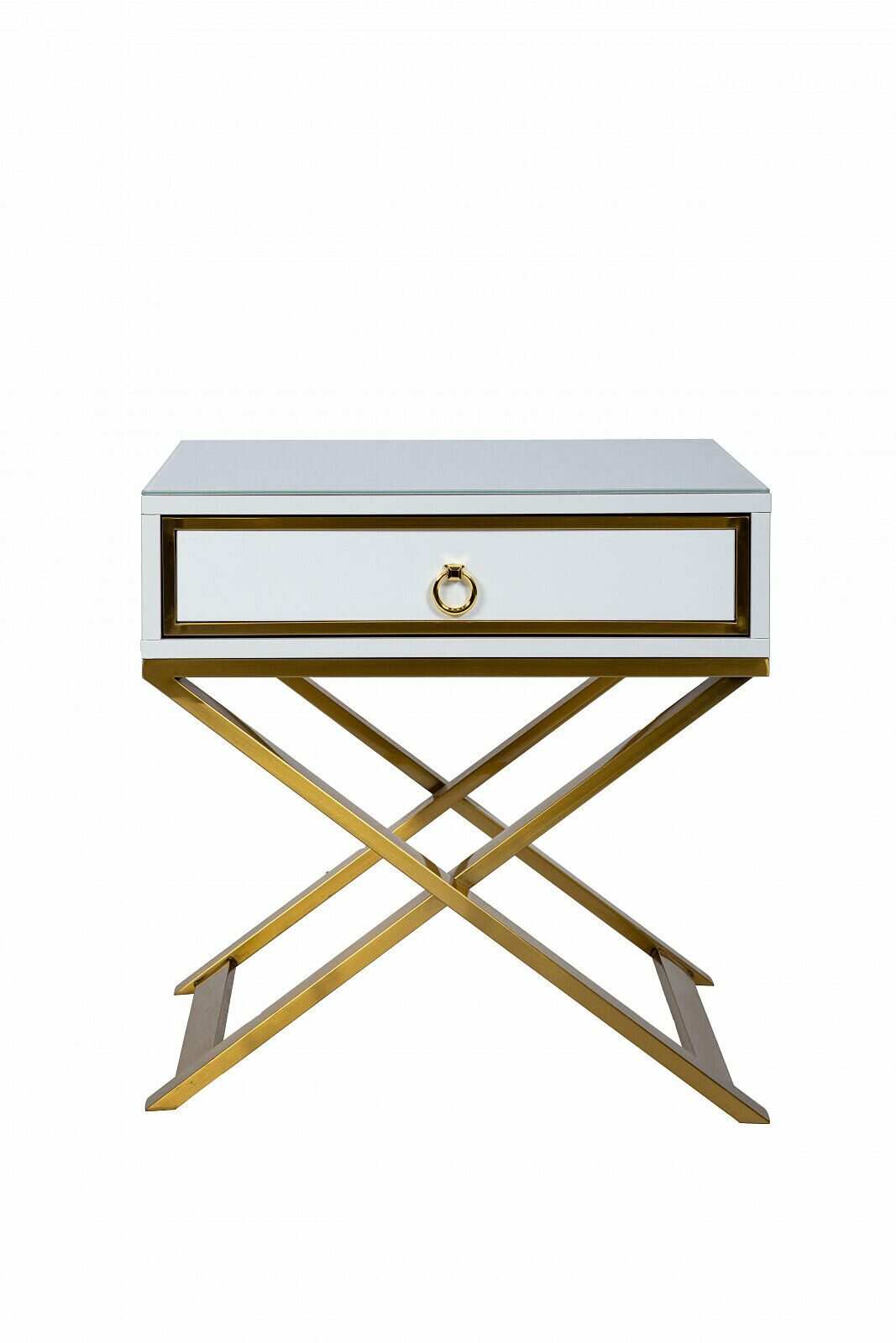 Прикроватная тумба Beauty, Дизайнерская, Современная, Золотистая фурнитура