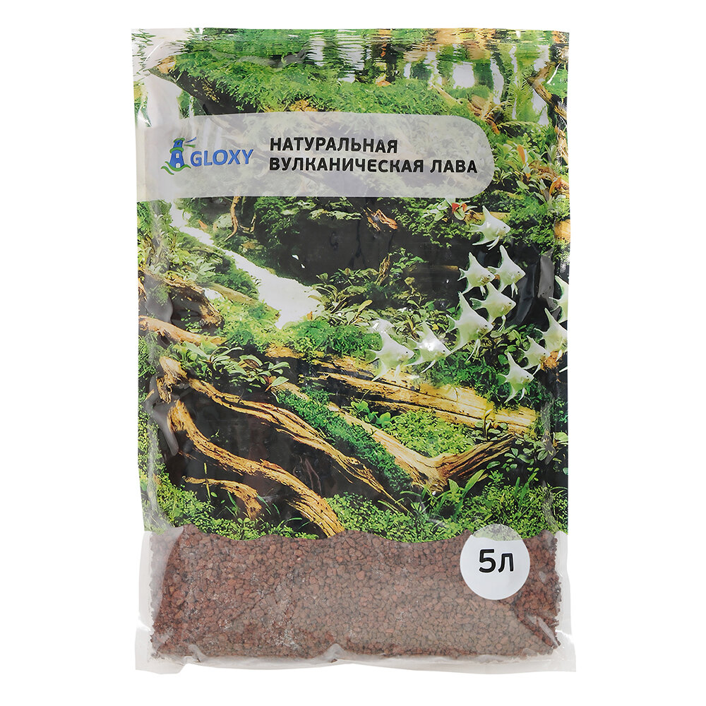 Грунт природный GLOXY Лава красная, 3-5 мм, 5 л