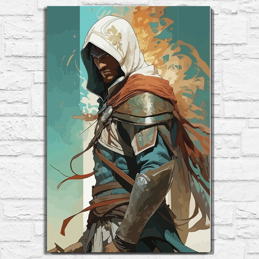 Картина по номерам на холсте игра Assassins Creed (PC, PS, XBOX, SWITCH) - 15734 60x40 В