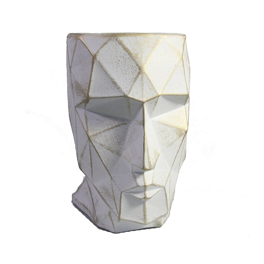 Ваза Голова (белый+золото) 17х12х18см KSMR-718199/K175