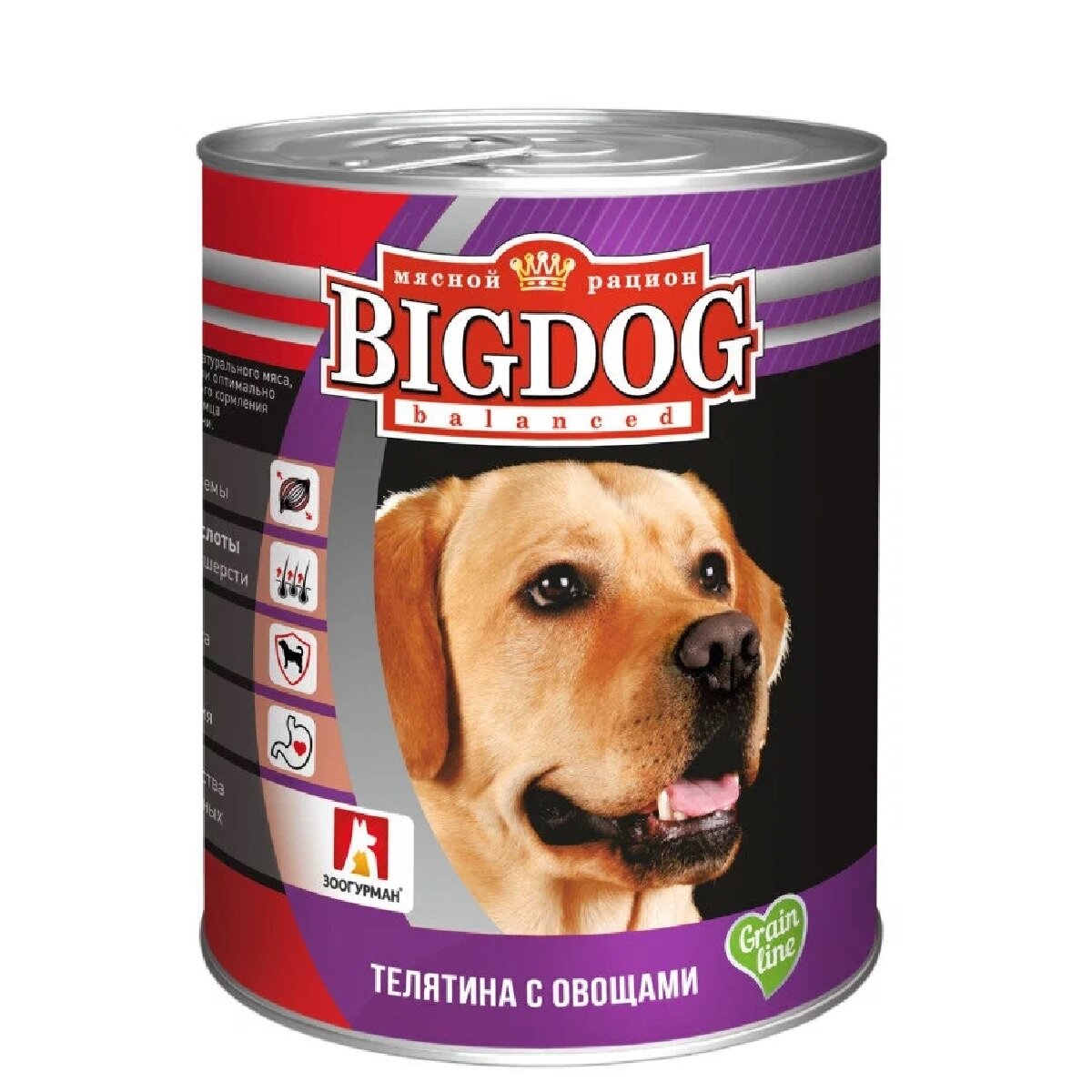 Зоогурман BIG DOG консервы для собак Телятина с овощами 850г
