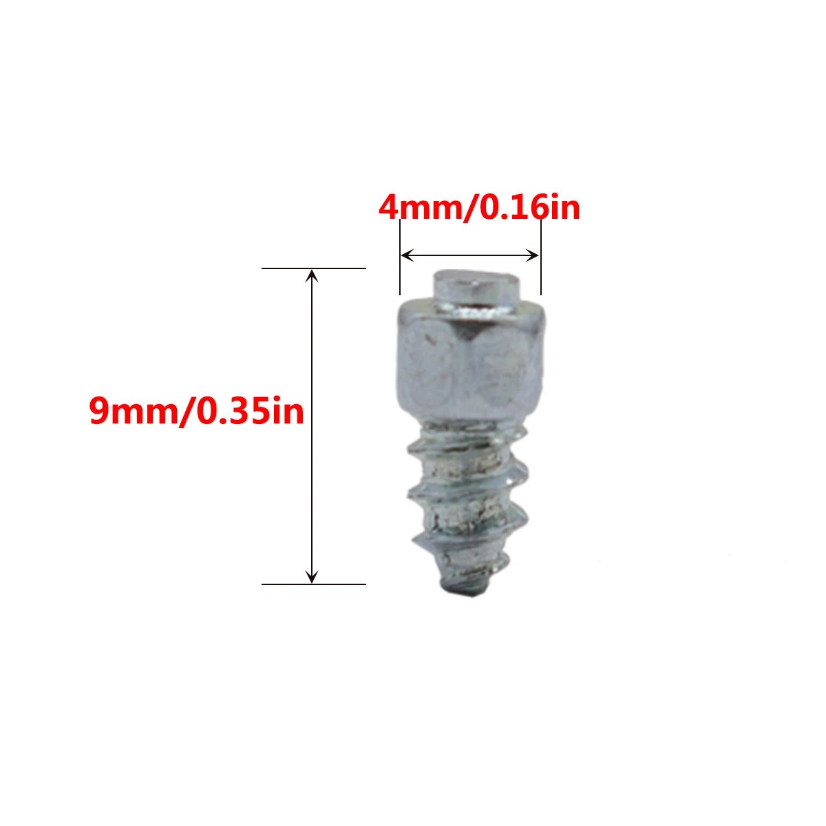 100 шт. 4*9 мм снежные винты, шпильки для шин, противоскользящие падающие шипы, колесные шины для автомобиля, мотоцикла, велосипедные ботинки, зимние аварийные ботинки 4x9mm