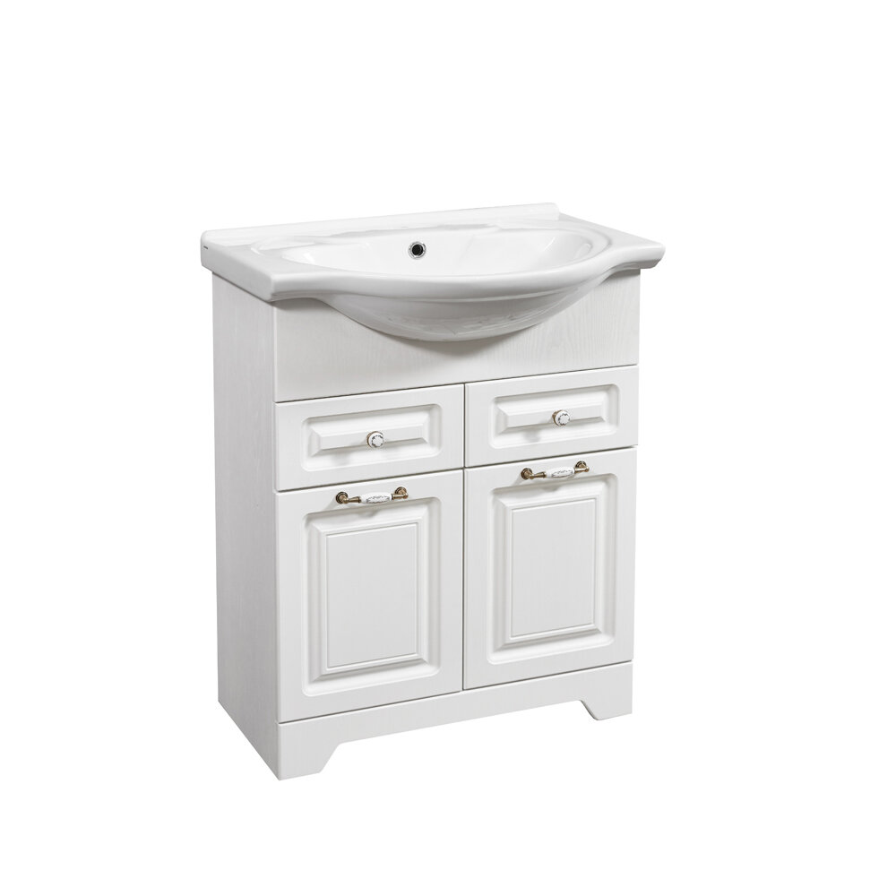 Тумба с раковиной Stella Polar Кармела 65 ольха белая