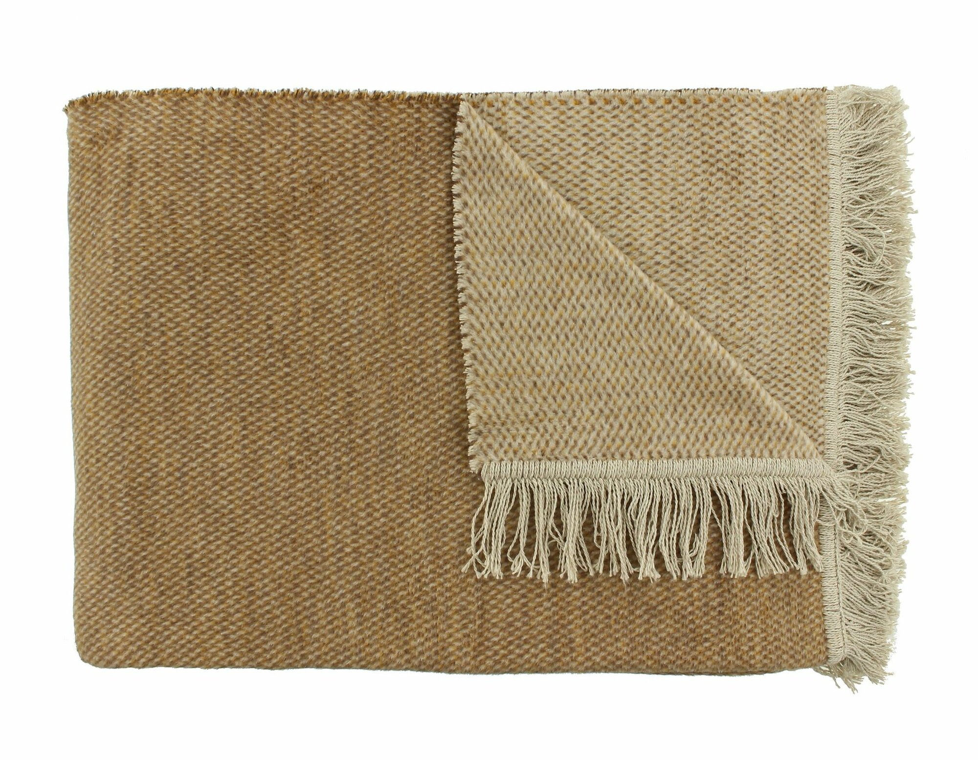 Плед CLAUDI UNAMI CAMEL 150х200см, 60% хлопок 40% акрил